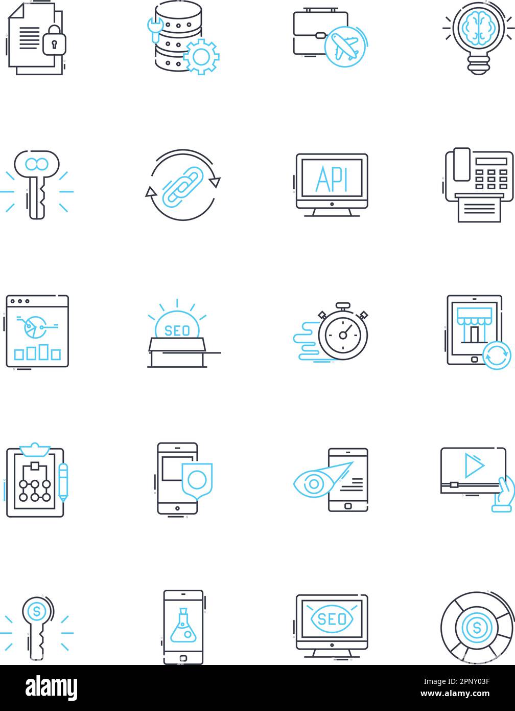 Education linear icons set. Learning, Knowledge, Schooling, Literacy, Academics, Curriculum ...