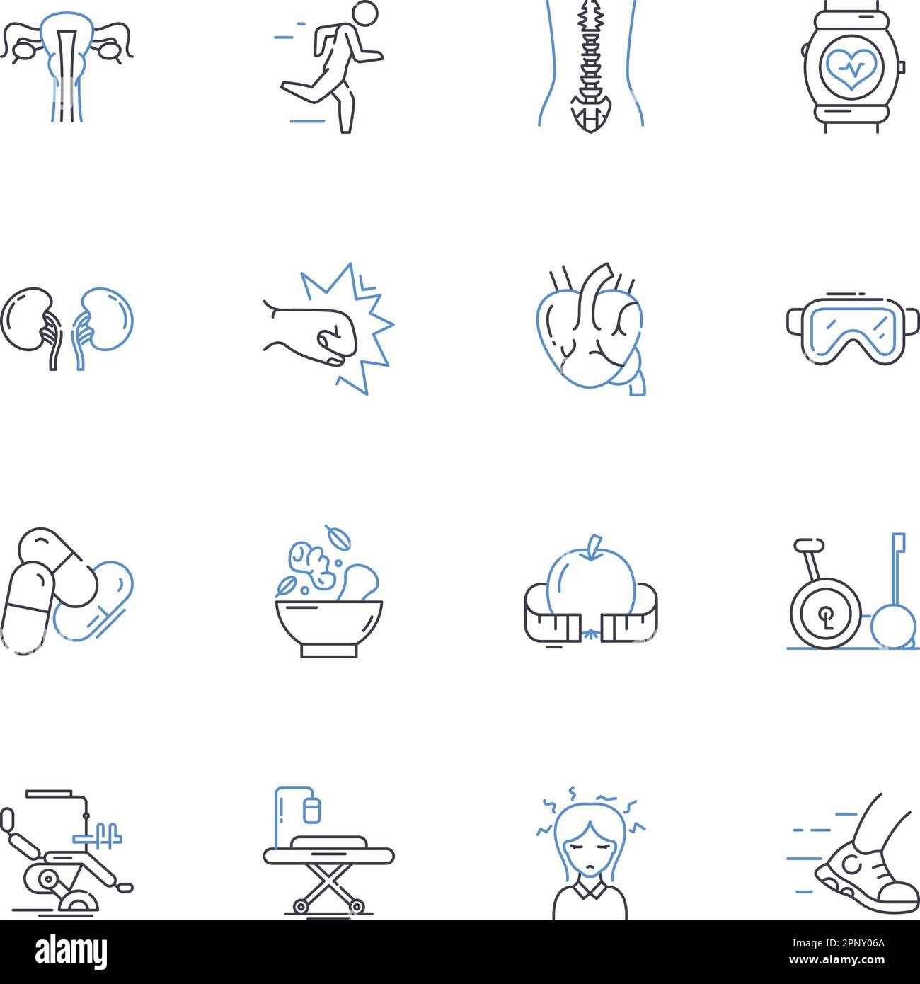 Health automation line icons collection. Precision, Efficiency ...
