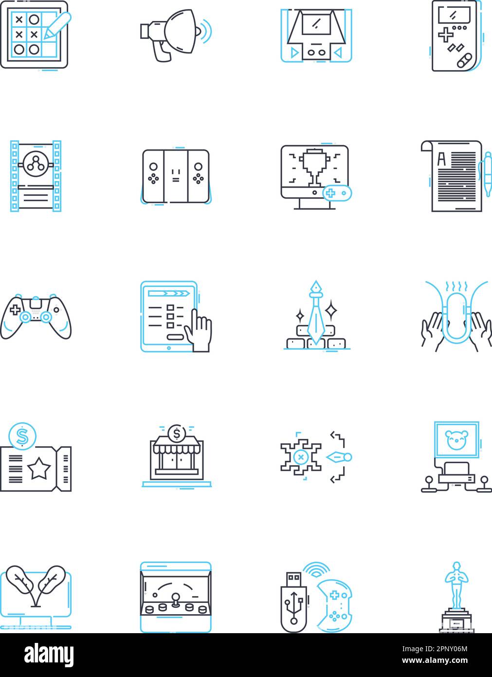 Multimedia industry linear icons set. Animation, Digital, Video, Audio, Graphics, Design, Motion ...