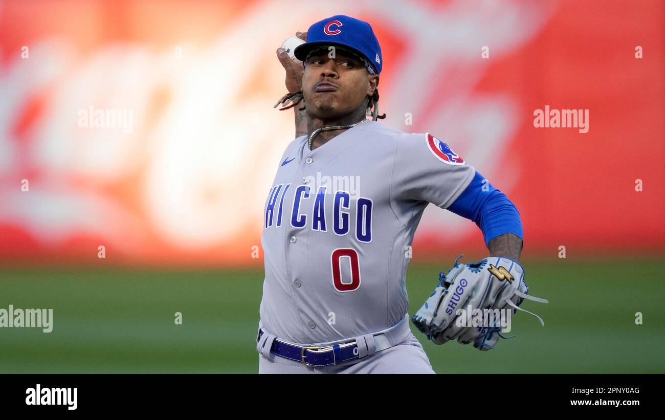 Chicago Cubs pitcher Marcus Stroman throws against the Oakland ...