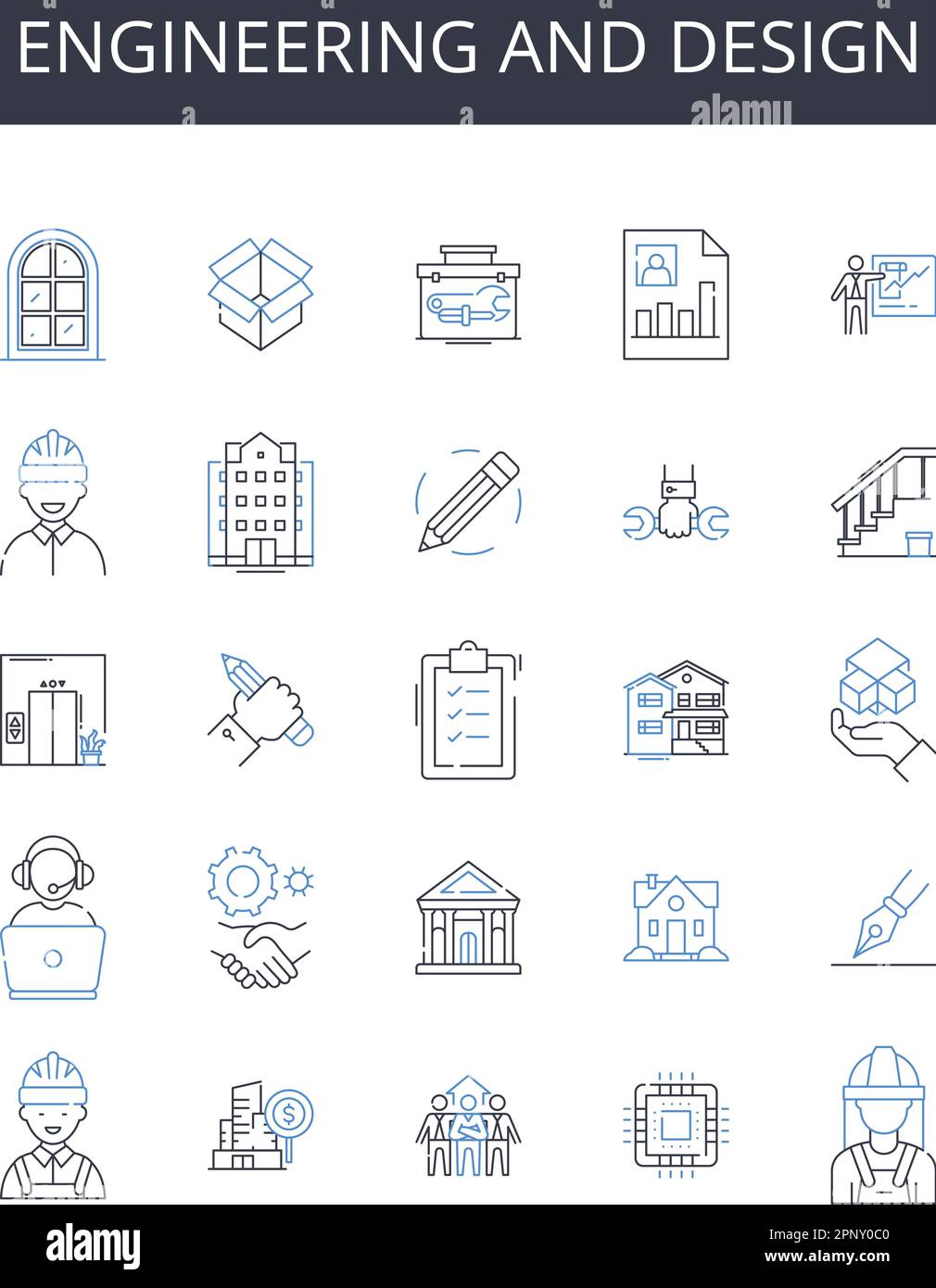 Engineering and design line icons collection. Articulate discourse ...