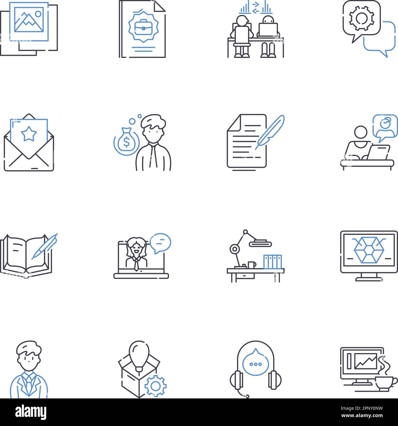 Information age industry line icons collection. Digitization, Big data ... Information age industry line icons collection. Digitization, Big data ...