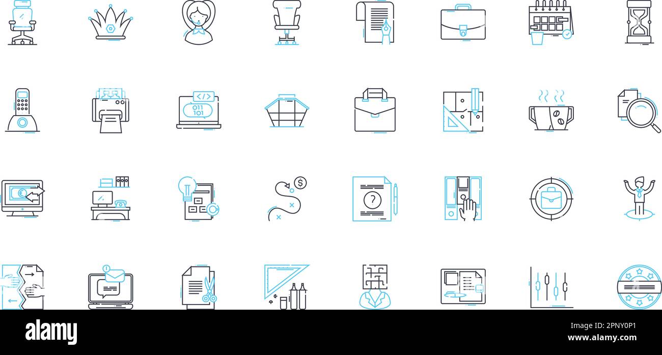 Organizational chart linear icons set. Hierarchy, Departments, Roles, Positions, Chain ...