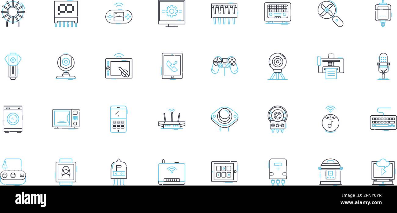 Technological innovation linear icons set. Disruption, Automation ... Technological innovation linear icons set. Disruption, Automation ...