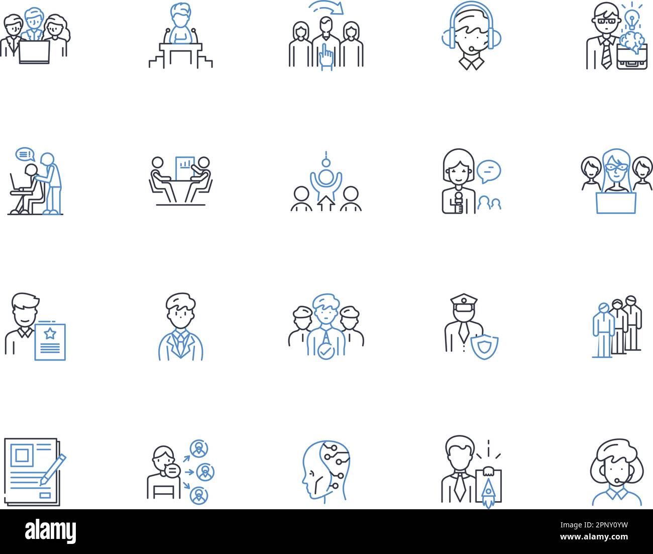 Job questing line icons collection. Resume, Cover letter, Interview ...