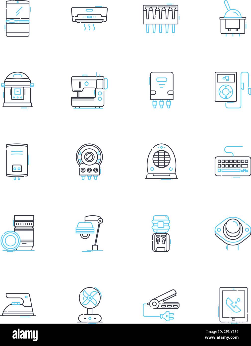 Grocery markets linear icons set. Produce, Deli, Bakery, Meat, Dairy ...