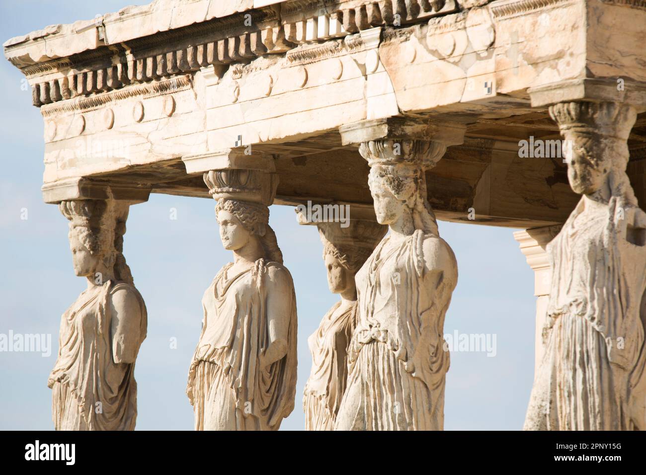 Greece, Athens, Caryatid Porch of the temple Erechtheion on the north ...