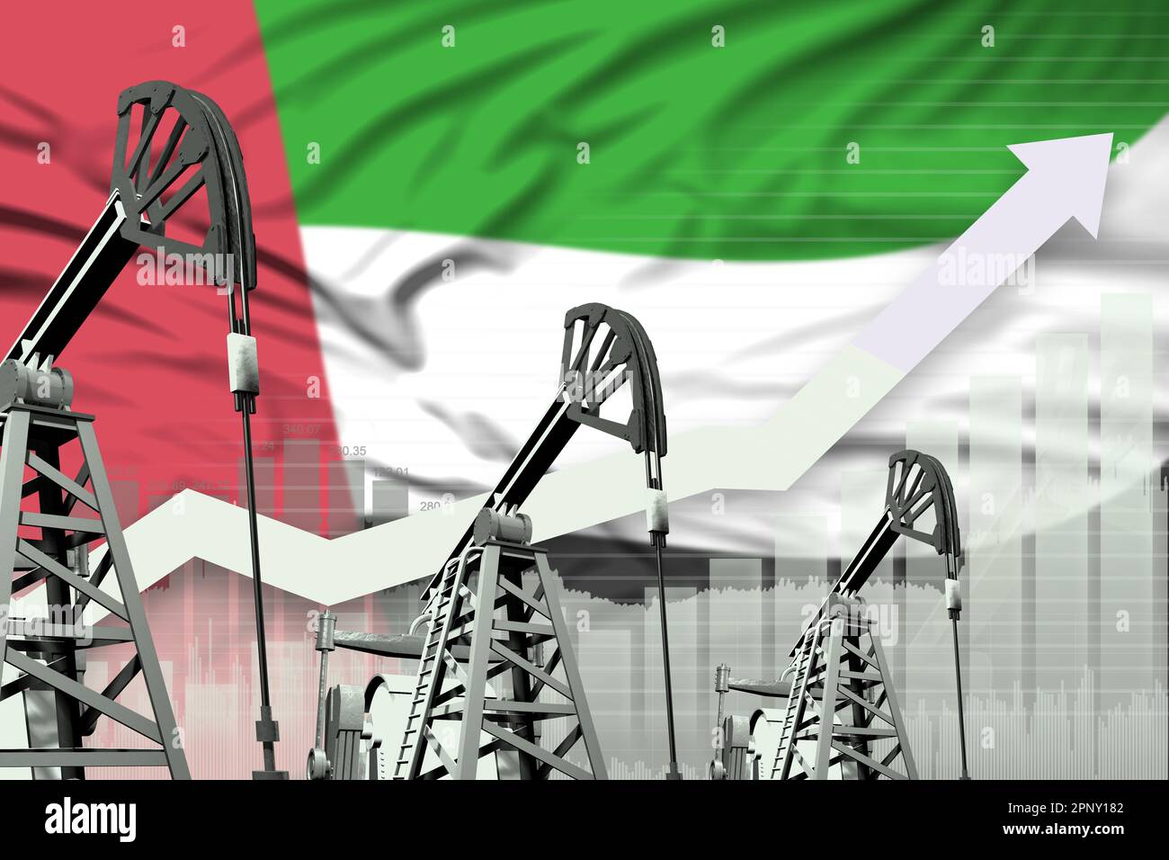 United Arab Emirates oil industry concept, industrial illustration ...