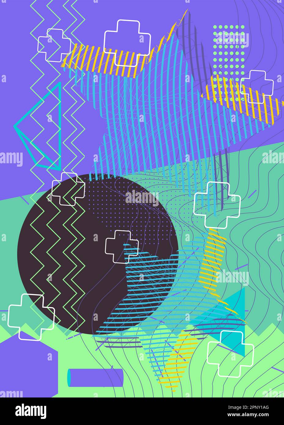 Colorful geometric cover. Abstract busy geometry background. Minimal ...