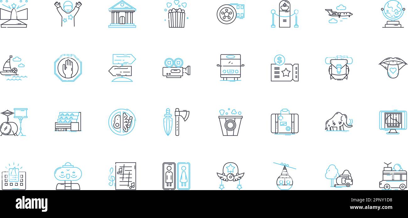 Exotic cuisine linear icons set. Spicy, Fragrant, Savory, Unique ...