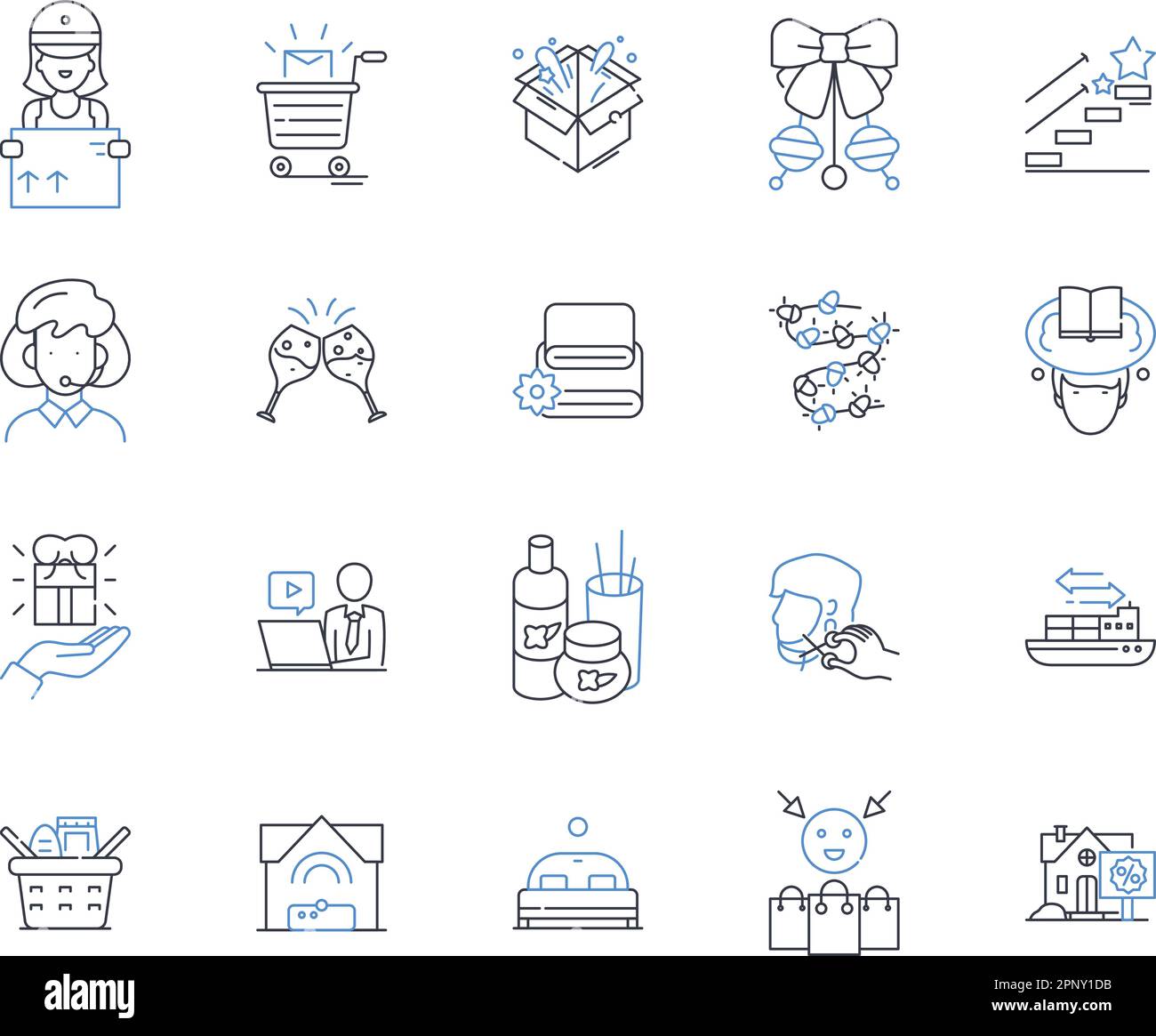 Meeting facilities line icons collection. Conference, Seminar, Retreat ...