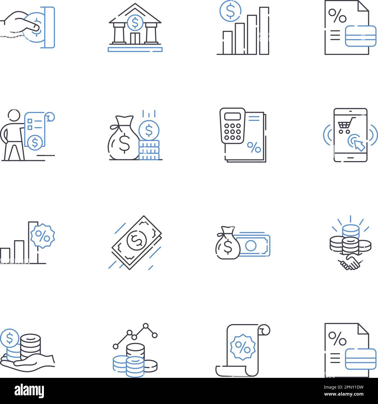 Transactional flow line icons collection. Purchase, Checkout, Payment ...