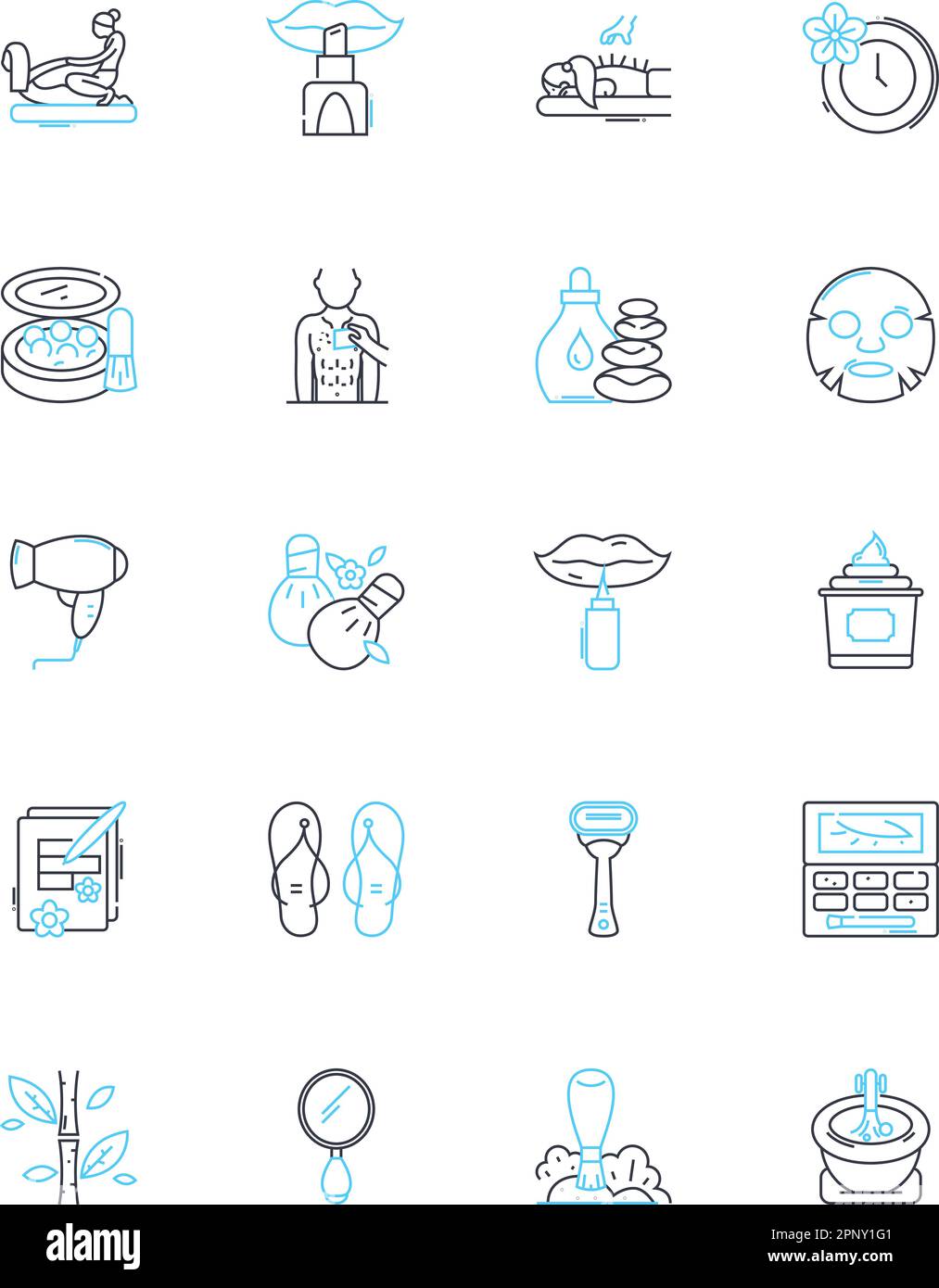 Fitness gym linear icons set. Strength, Cardio, Muscle, Endurance ...