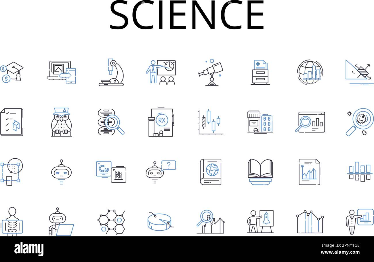 Science line icons collection. Math, Chemistry, Physics, Astronomy ...