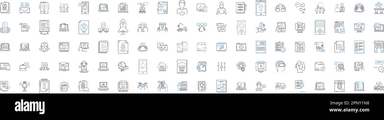 Television broadcasting line icons collection. Broadcast, Program ...