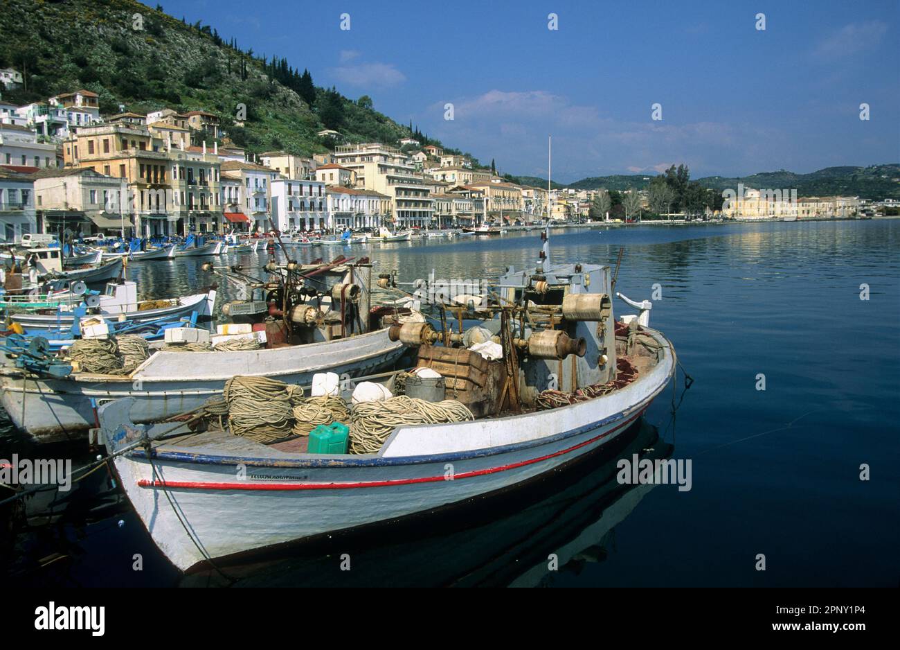Harbour and town of Gythio, Greece Stock Photo - Alamy