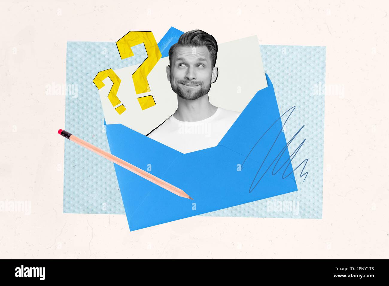 Poster banner picture collage of cunning tricky guy face prepare ...