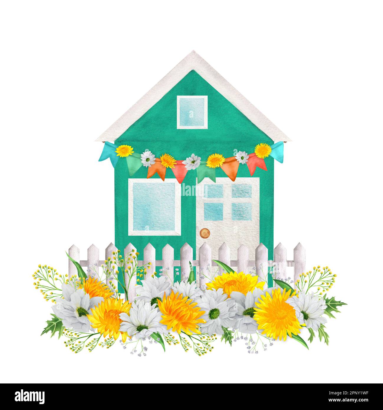 Flowers on house Cut Out Stock Images & Pictures - Alamy