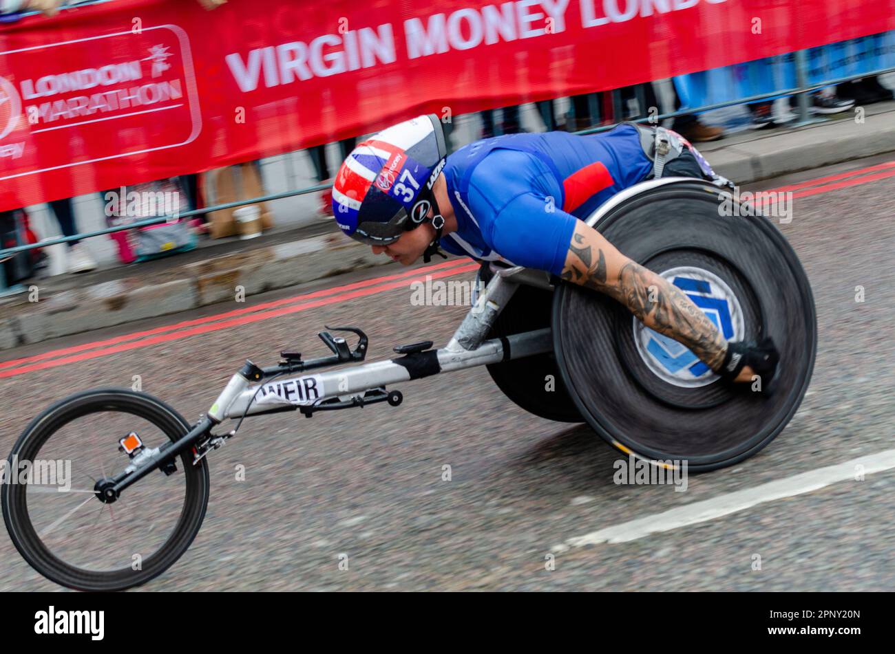 David Weir competing in the Virgin Money London Marathon 2015 ...