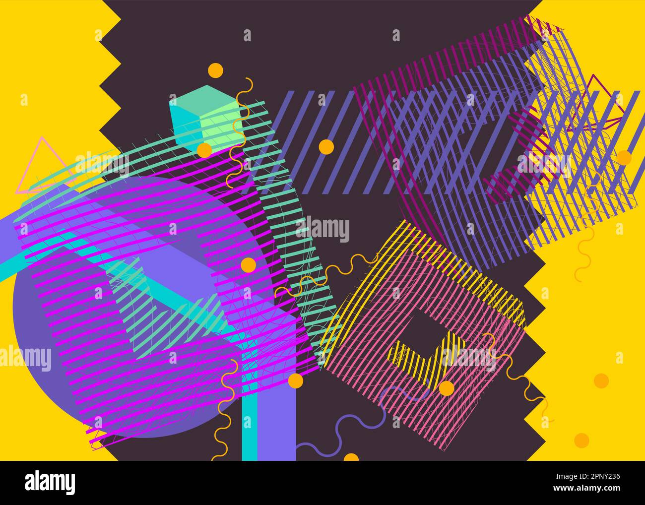 Colorful geometric cover. Abstract busy geometry background. Minimal ...