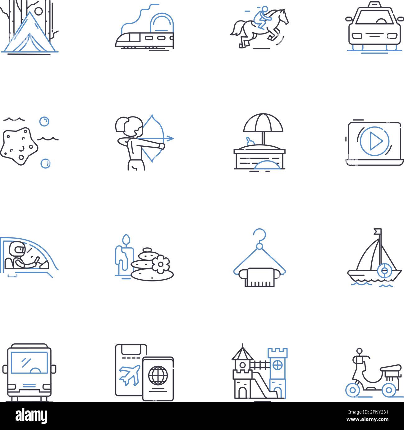 Emotional catharsis line icons collection. Relief, Purge, Unload ...