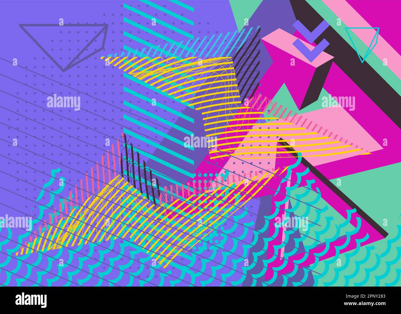 Colorful geometric cover. Abstract busy geometry background. Minimal ...