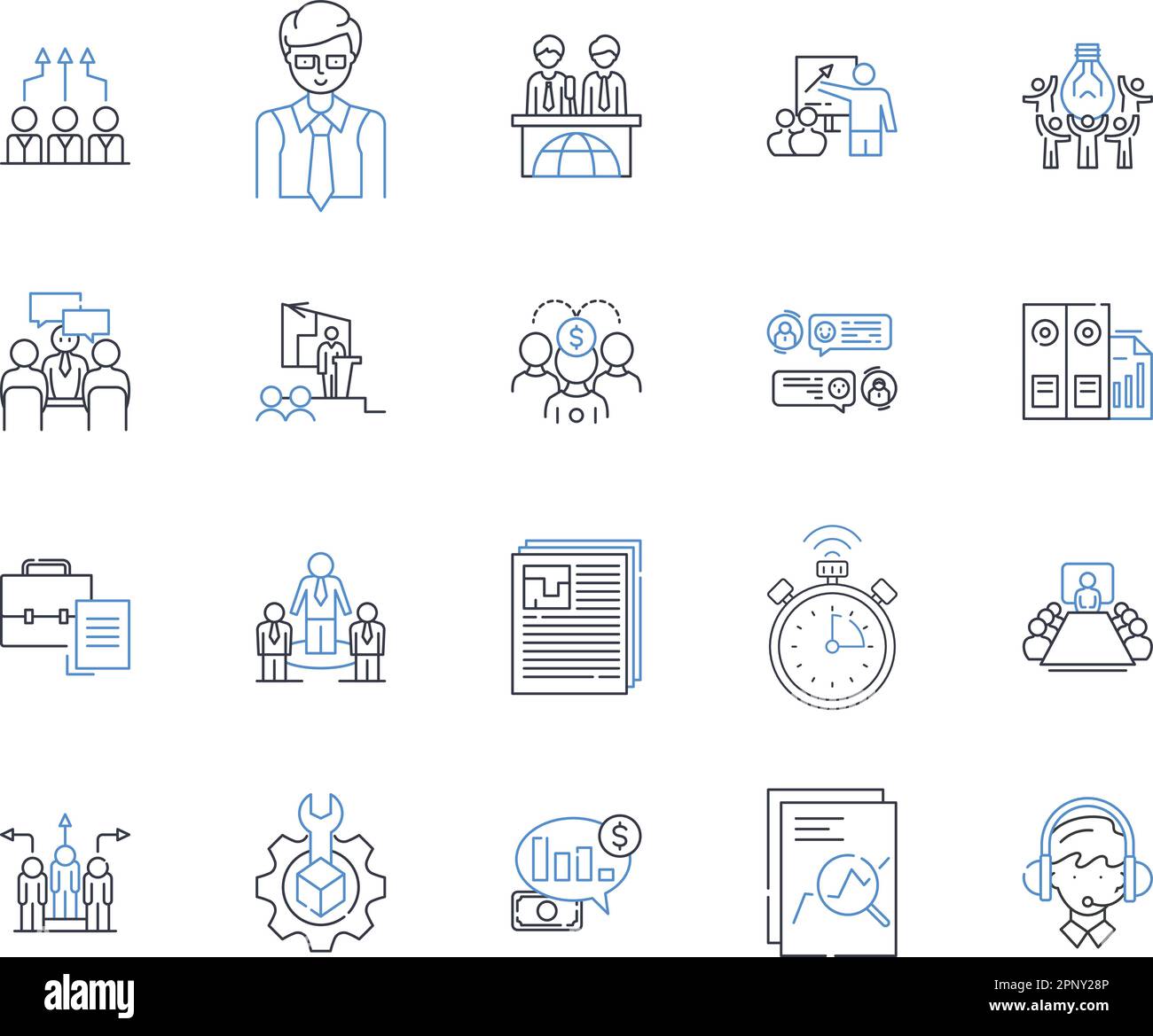 Office peers line icons collection. Collaboration, Meeting, Coffee ...