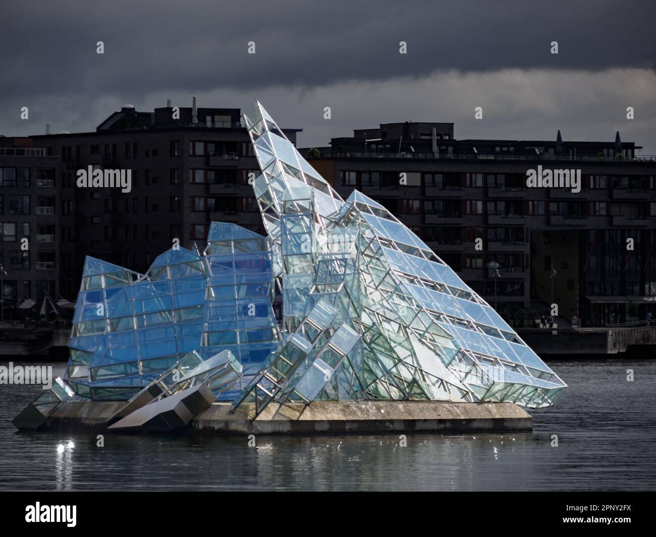 Oslo Norway - May 2022: An 2 meters high steel and glass sculpture ...