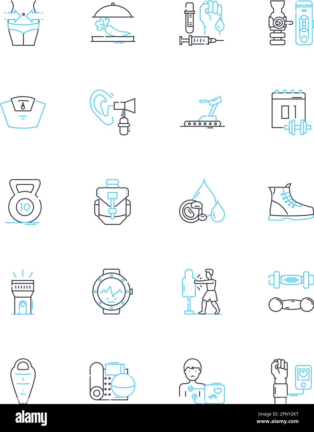 Health and harmony linear icons set. Wellness, Balance, Serenity ...