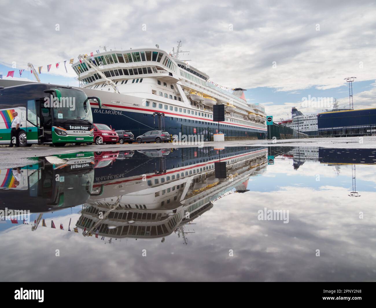 Oslo Norway - May 2022: The 'Salt Brygge' ferry terminal over the ...