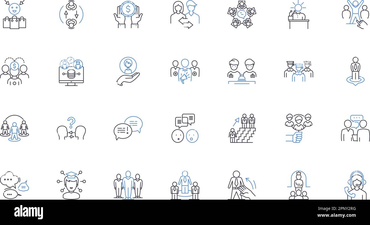 Directing line icons collection. Vision, Guidance, Leadership ...