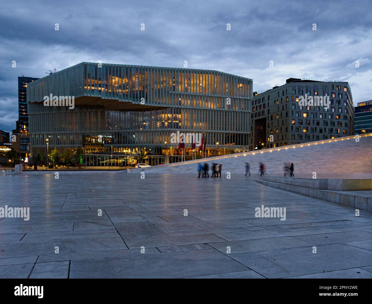 Oslo, Norway, May, 2022: Modern concrete architecture of new central ...