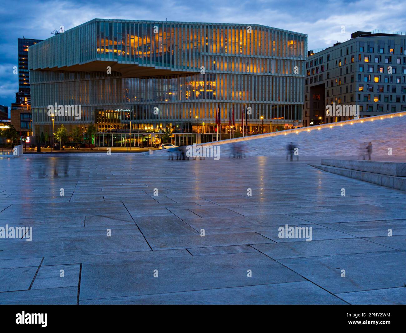Oslo, Norway, May, 2022: Modern concrete architecture of new central ...