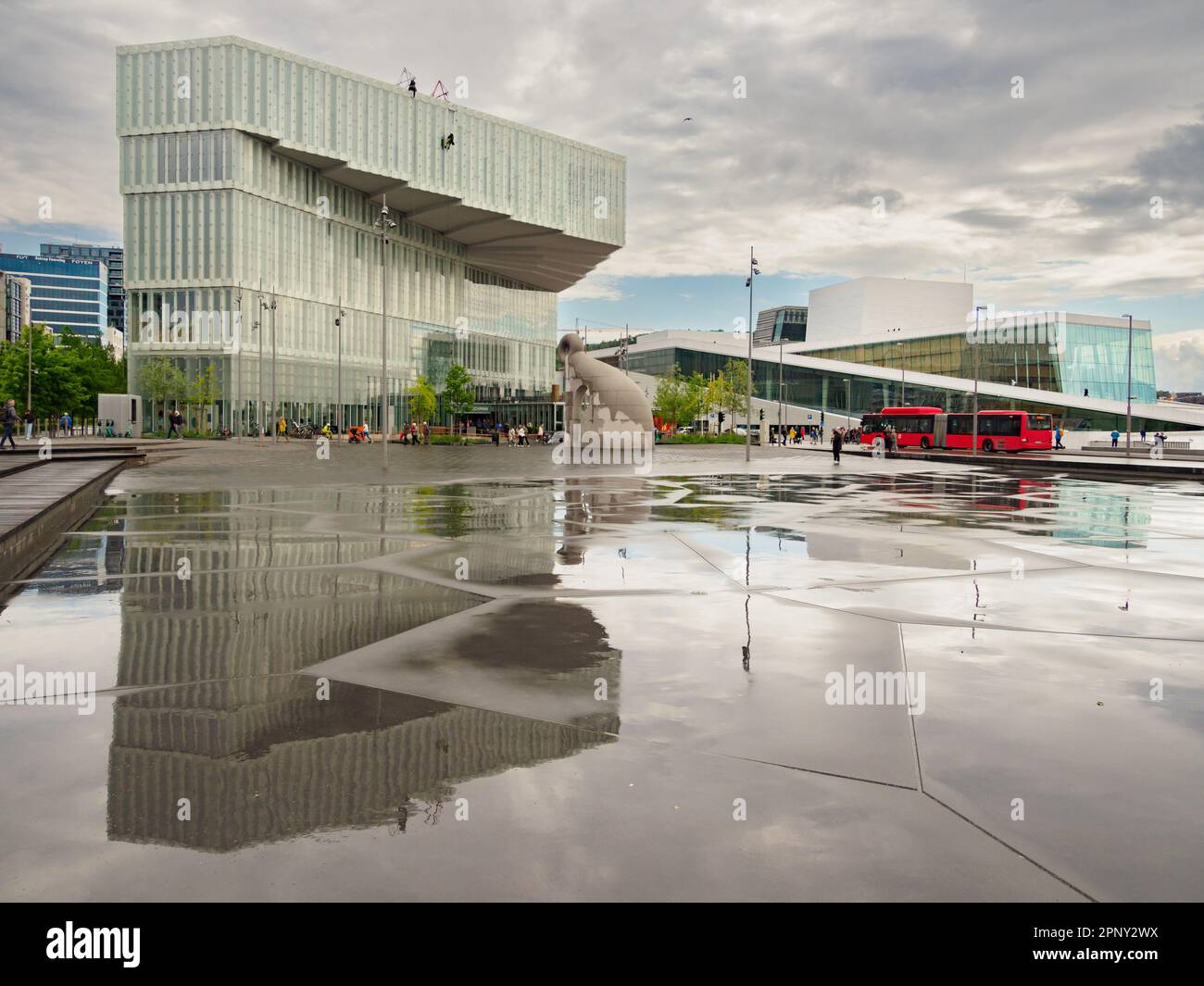 Oslo, Norway, May, 2022: Modern concrete architecture of new central ...