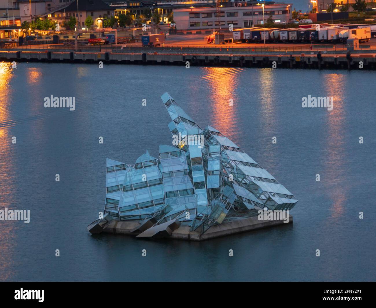 Oslo Norway - May 2022: An 2 meters high steel and glass sculpture ...