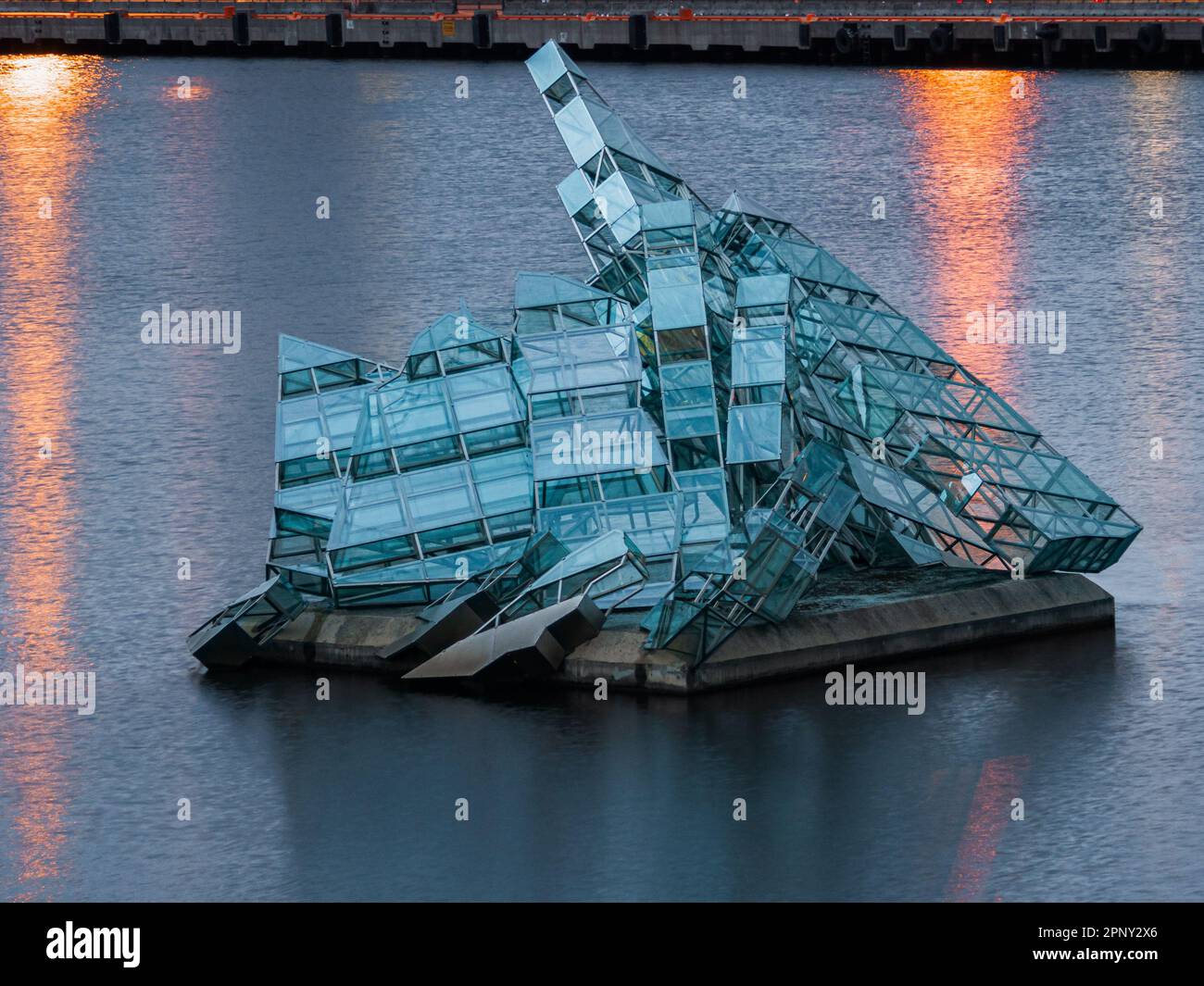 Oslo Norway - May 2022: An 2 meters high steel and glass sculpture ...