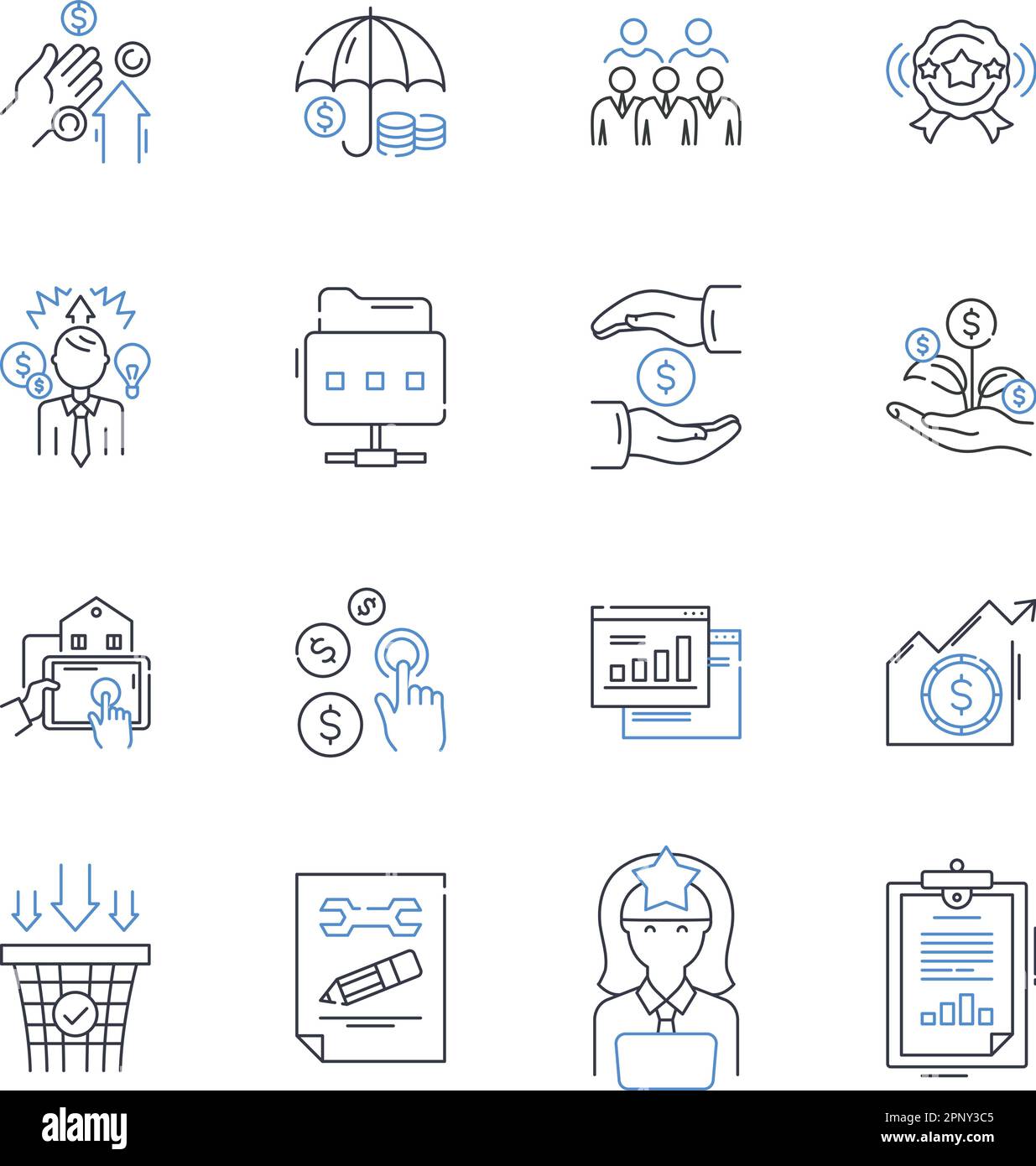 Project relations line icons collection. Collaboration, Communication ...