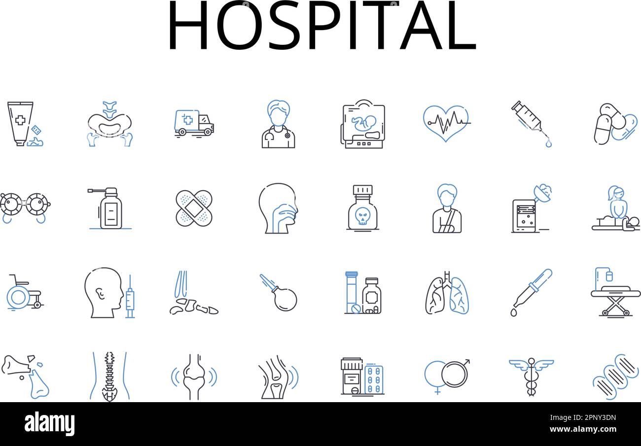 Hospital line icons collection. Clinic, Infirmary, Medical center ...
