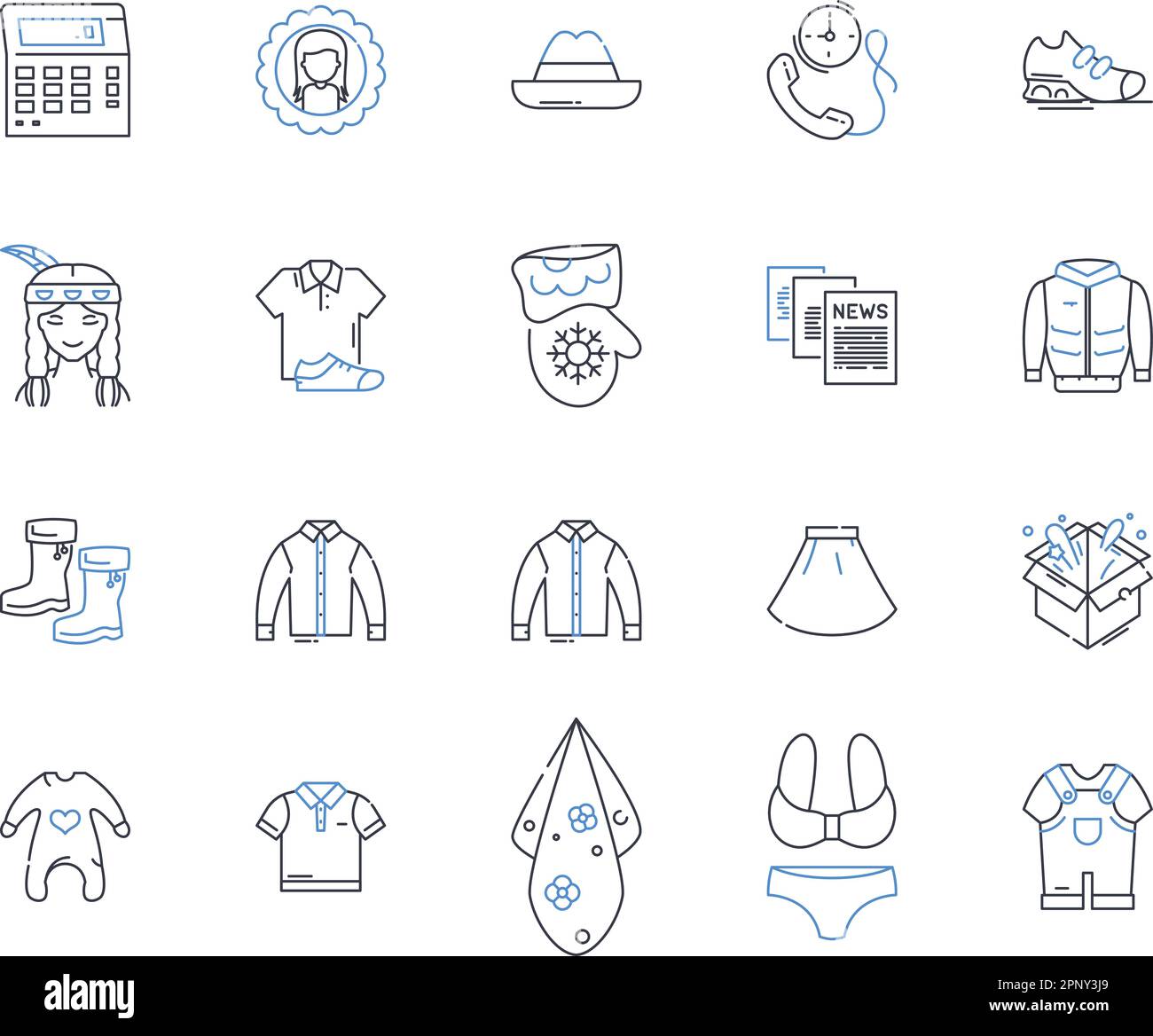 Retail hub line icons collection. Shopping, Customers, Brands, Products ...