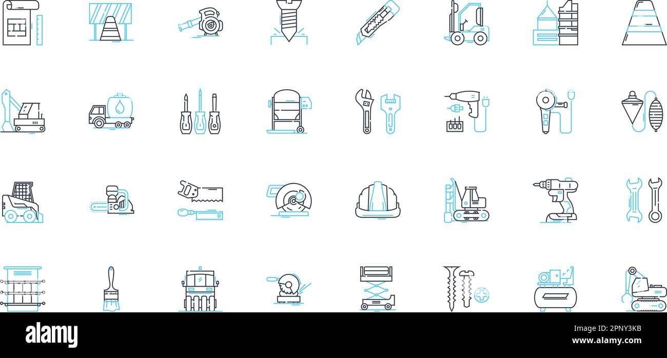 Fitness industry linear icons set. Exercise, Gym, Health, Strength ...