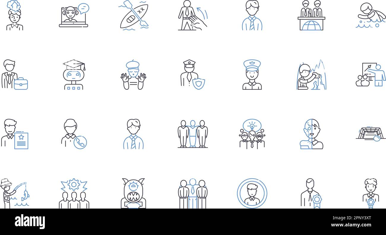 Gentlemen line icons collection. Dapper, Chivalrous, Sophisticated ...