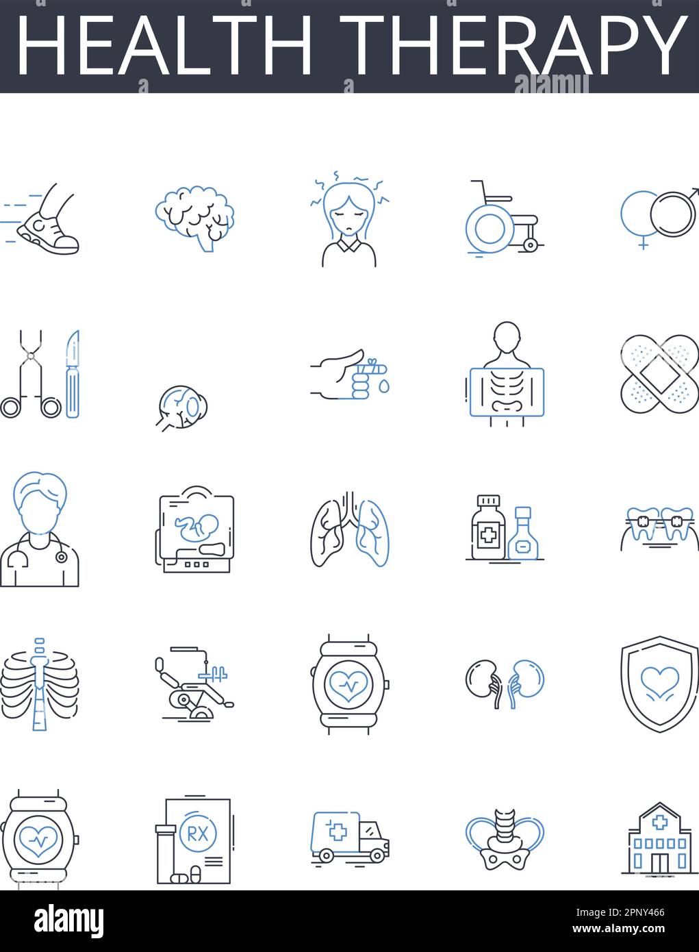 Health therapy line icons collection. Alternative medicine ...
