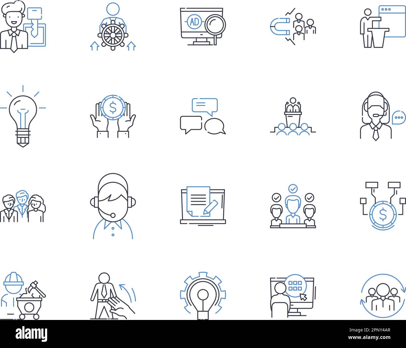 Work proficiency line icons collection. Efficiency, Excellence ...