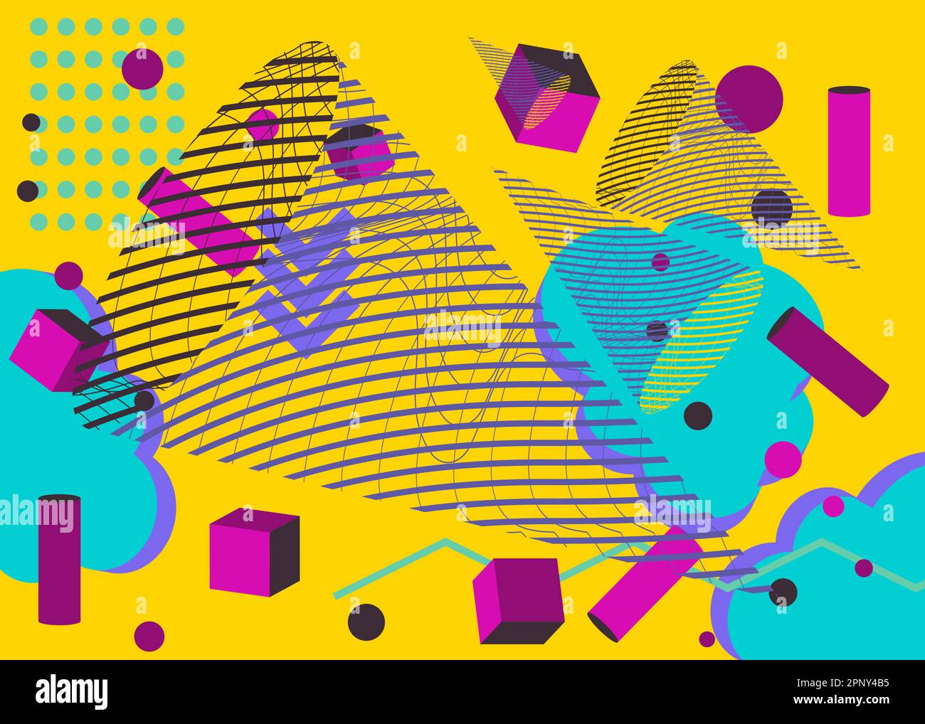 Colorful geometric cover. Abstract busy geometry background. Minimal ...