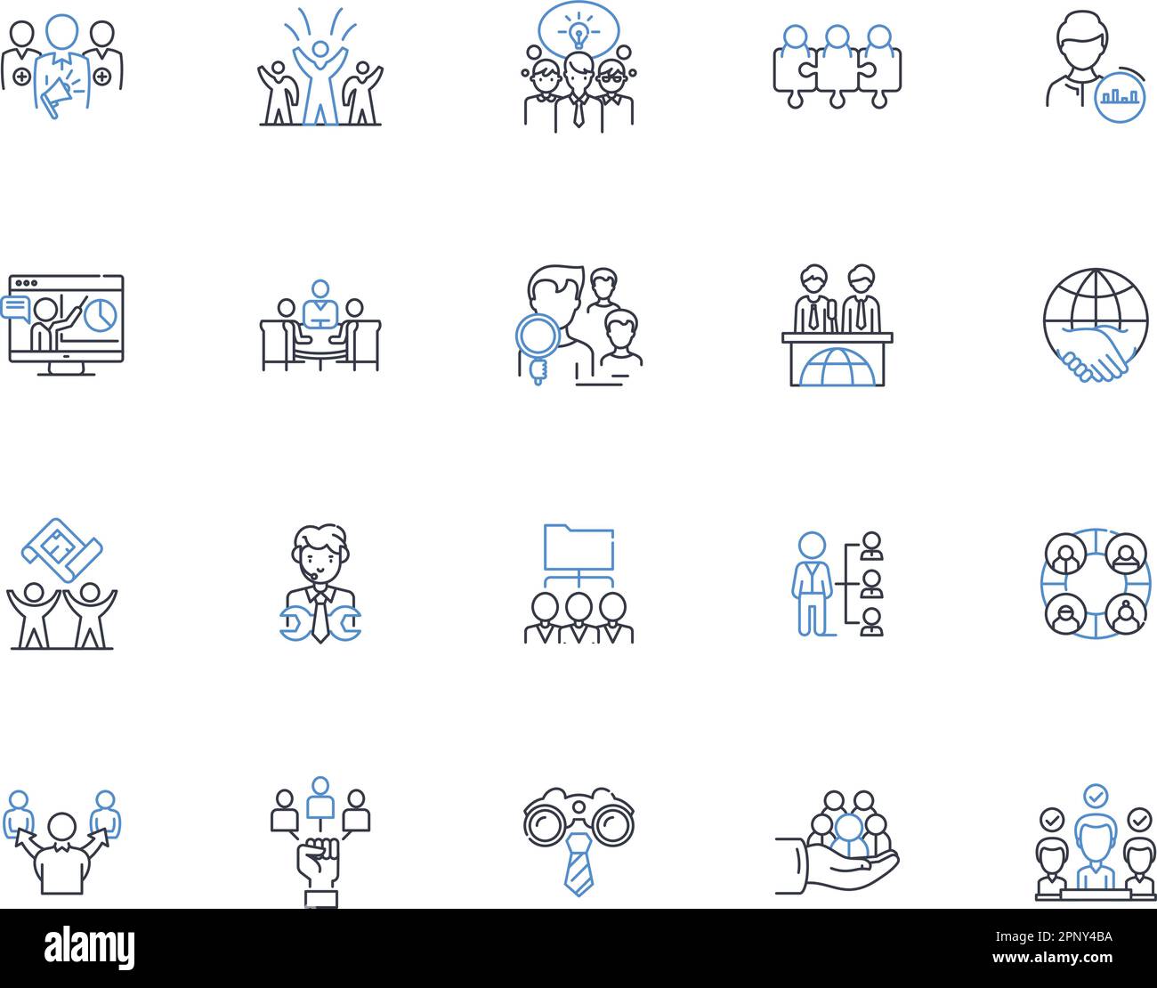 Business direction line icons collection. Strategy, Vision, Mission ...