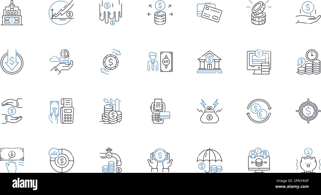 Moolah line icons collection. Wealth, My, Cash, Fortune, Riches ...