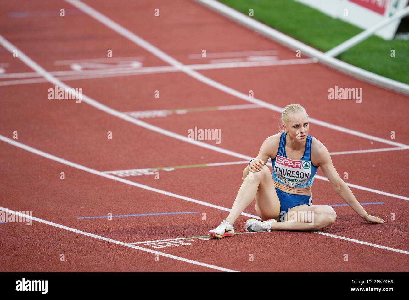 Milja Thureson participating in the 400 meters of the European ...