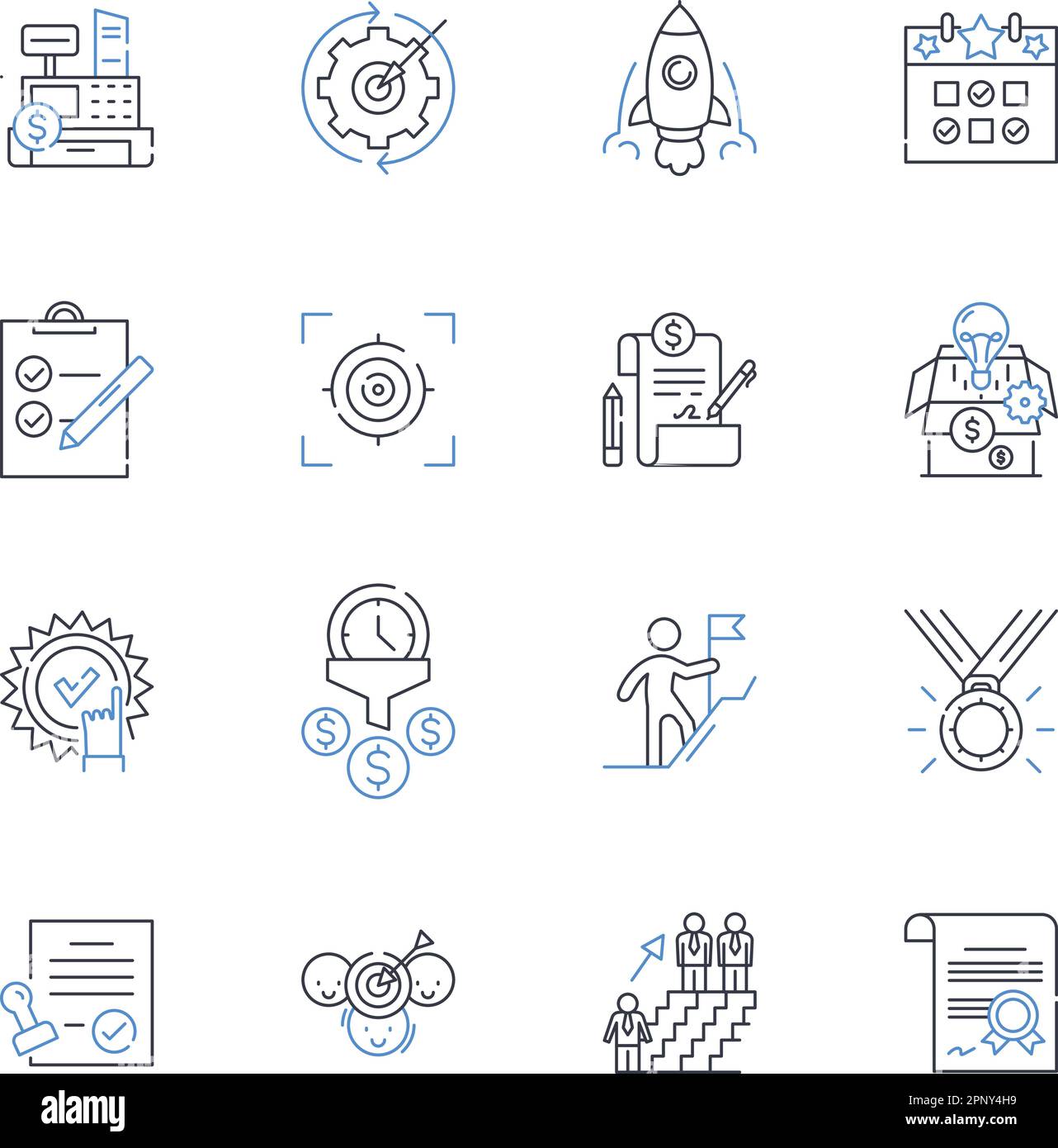 Entrepreneurial Framework Line Icons Collection Startup Innovation
