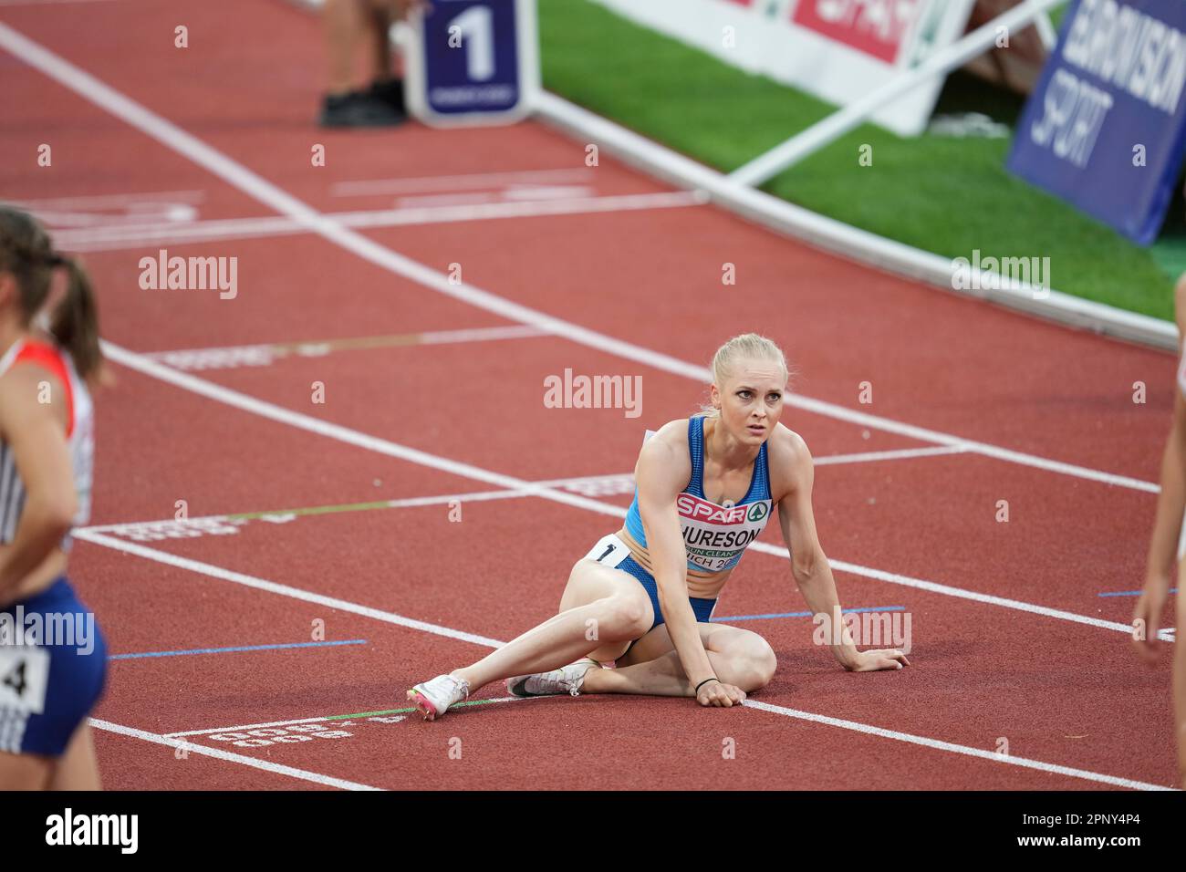 Milja Thureson participating in the 400 meters of the European ...