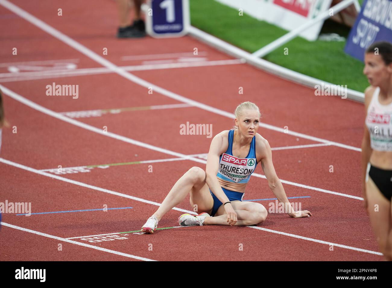 Milja Thureson participating in the 400 meters of the European ...